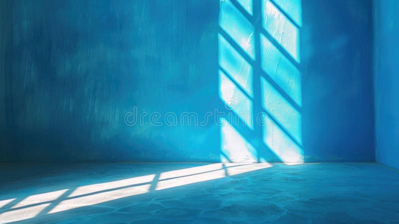 A Room with a Blue Wall and a Window, Suitable for Interior Design ...