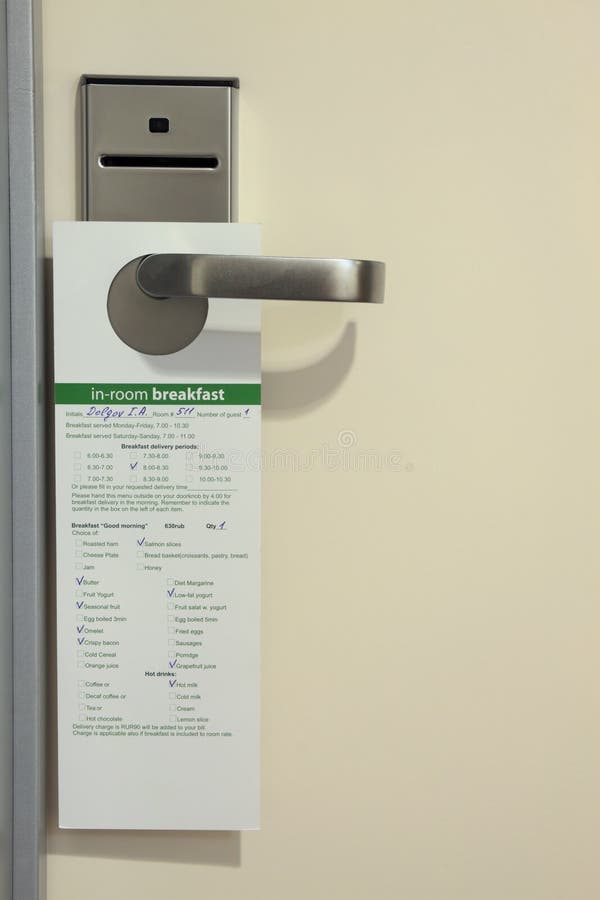 In-room breakfast stock photo. Image of fare, order, menu - 15068662
