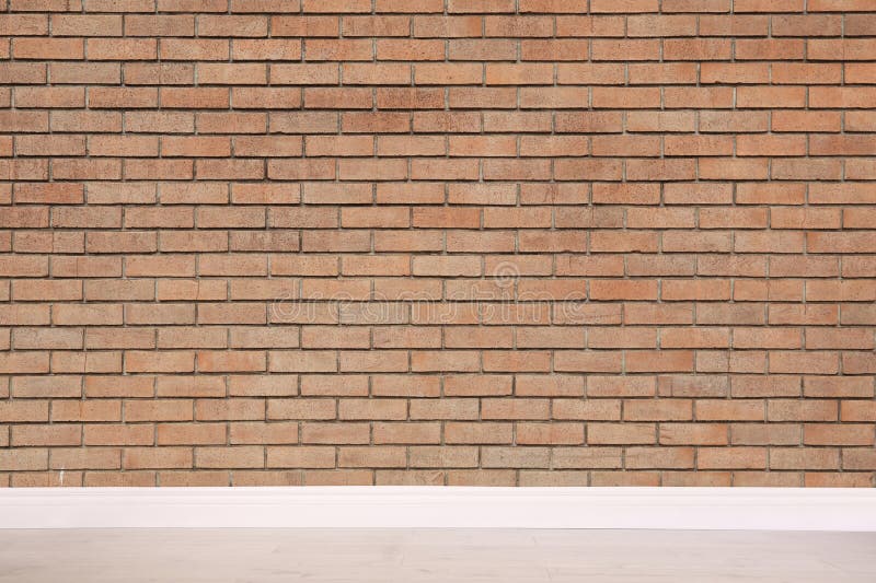 Room with Brick Wall and Wooden Floor Stock Photo - Image of design ...