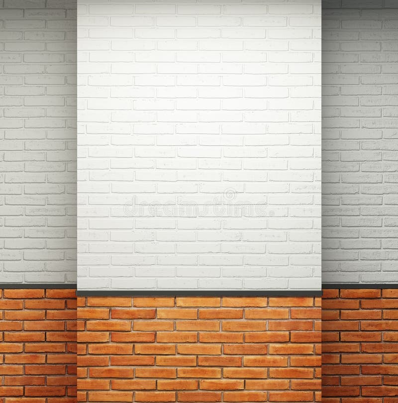 Room with brick walls stock image. Image of white, residential - 52493151