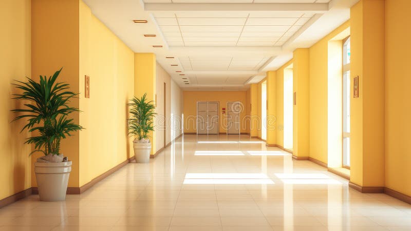 Room Bright Inside Corridor Background Stock Illustration ...