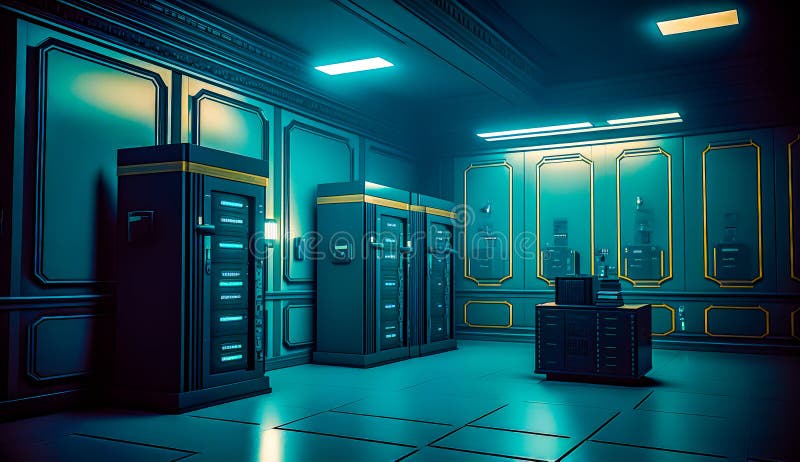 Room with Bunch of Machines in it. Generative AI Stock Illustration ...