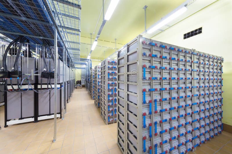 Room with Cables and Backup Power System. Stock Photo - Image of energy ...