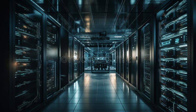 Room in a Center Room with Data Stock Illustration - Illustration of ...