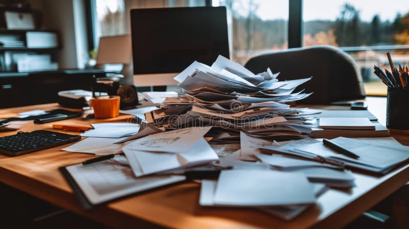 The Room is Characterized by Its Messy Office, Complete with a Computer ...