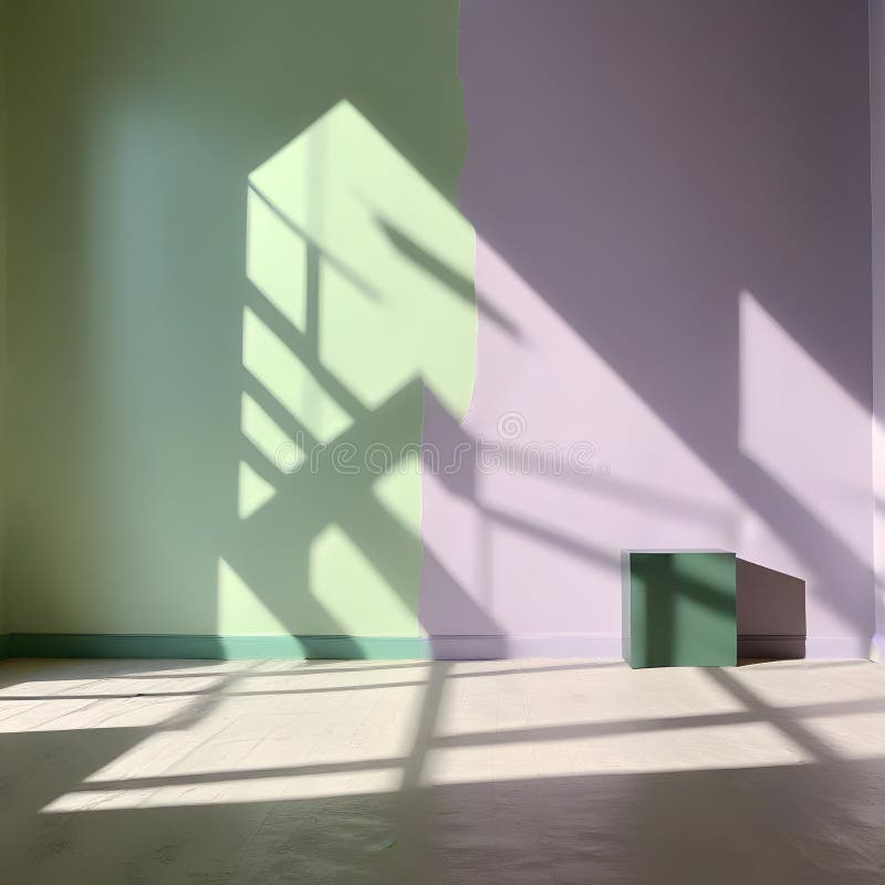 A Room with Colored Walls and Strong Window Shadows Stock Illustration ...