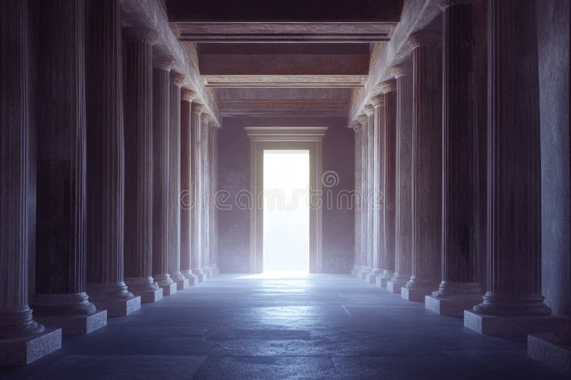 A Room with Columns and a Light at the End, Ideal for Interior Design ...