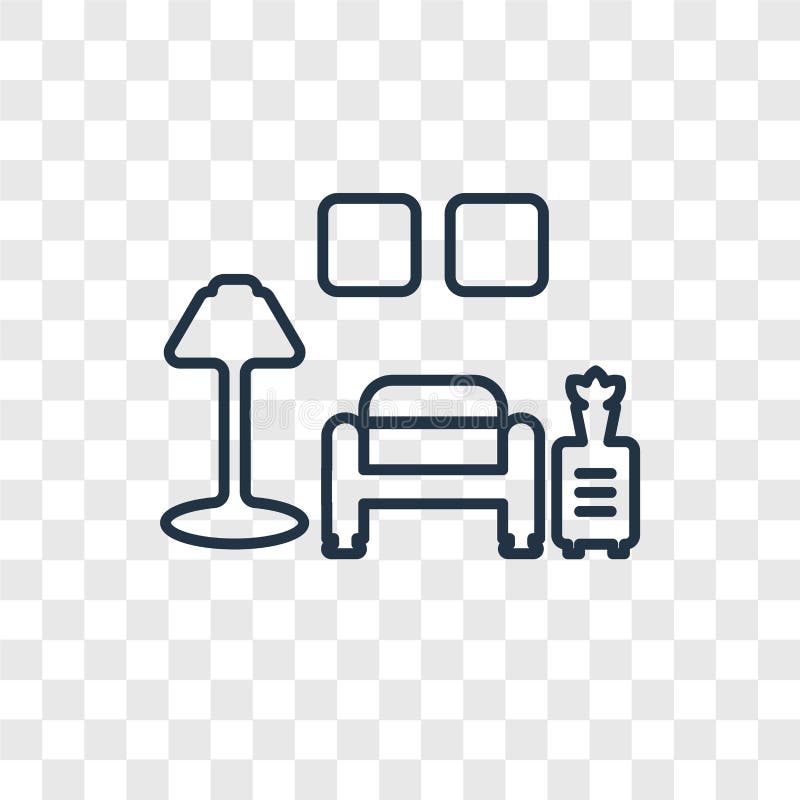Room Concept Vector Linear Icon Isolated on Transparent Background ...