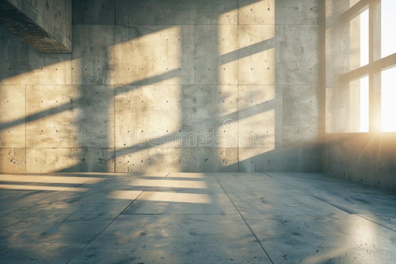 A Room with a Concrete Wall and a Window. Suitable for Interior Design ...
