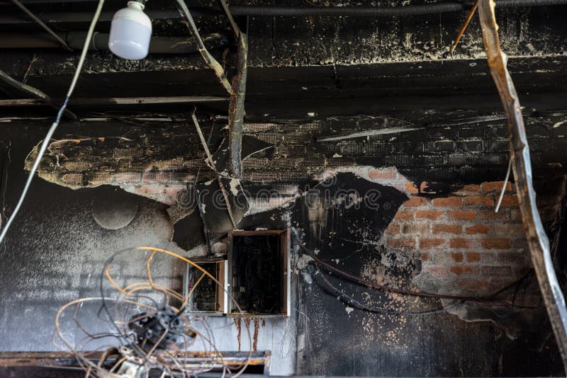 Condition after Scientific Laboratory Fire. Stock Photo - Image of ...