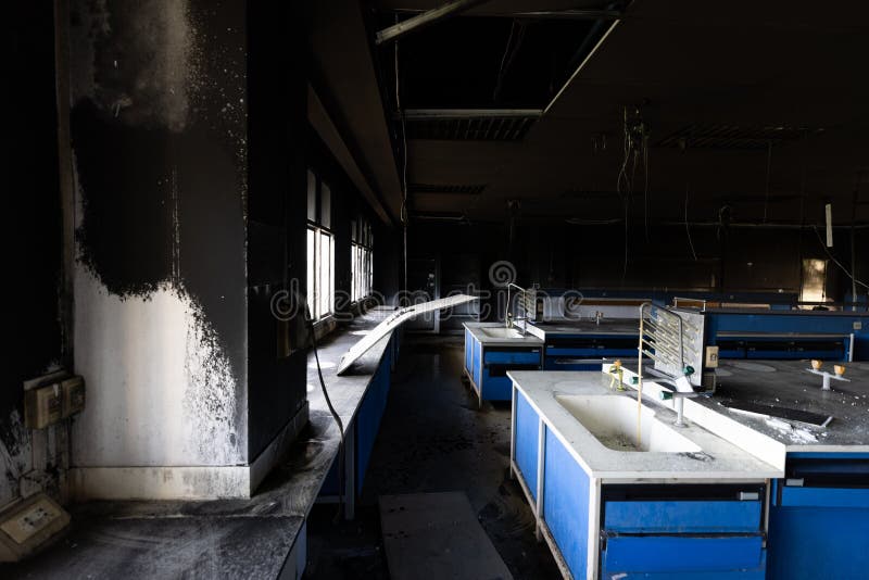 Condition after Scientific Laboratory Fire. Stock Image - Image of ...