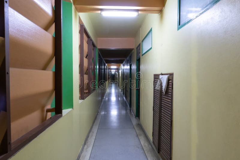 Room Corridor in the Hotel at Night Time Stock Image - Image of design ...