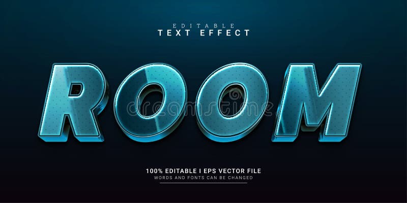 Room 3d Style Text Effect Illustrations Stock Vector - Illustration of ...