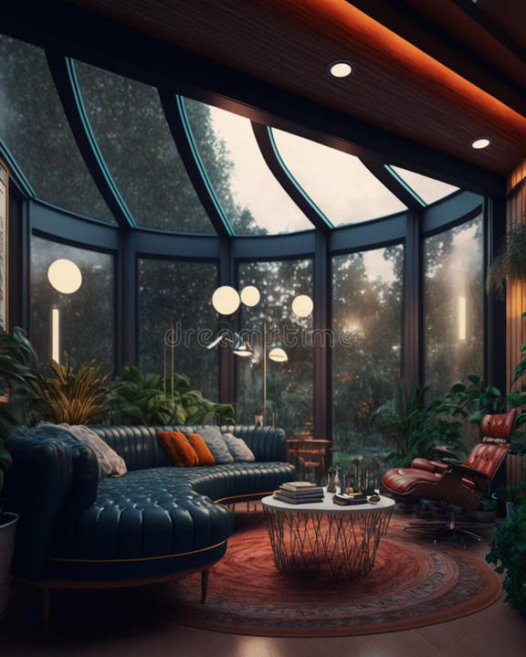 A room with dark scane stock illustration. Illustration of lighting ...