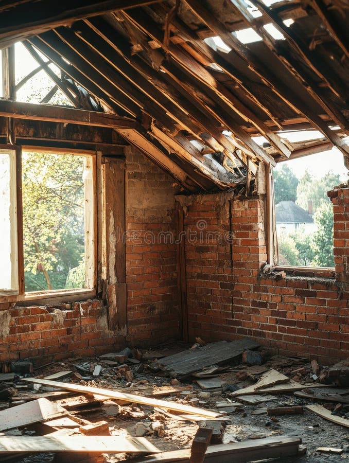 Room with Debris stock photo. Image of destruction, apocalypse - 376892618