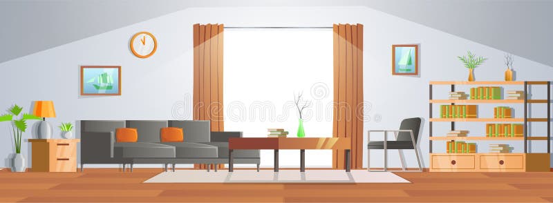 Room Decoration of Living Room with Gradient Design Stock Vector ...