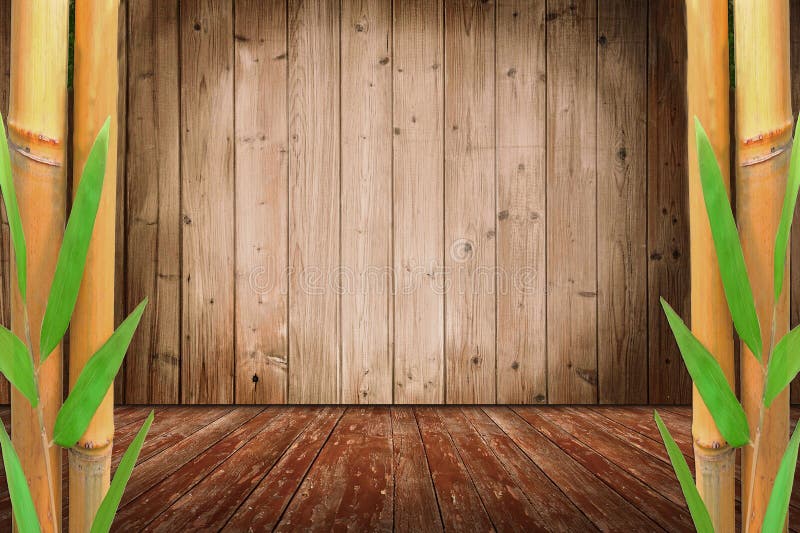 Room Design with Bamboo Cane and Wooden Floor Stock Photo - Image of ...