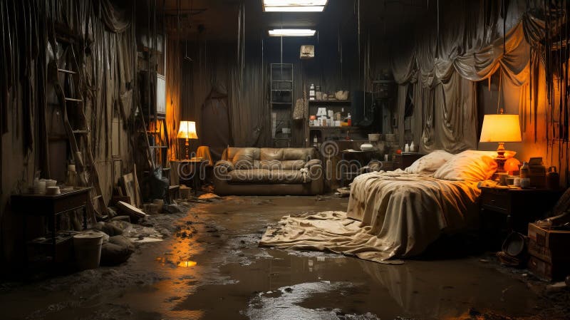 Room with Dirt and Messy. Generative AI. Stock Illustration ...