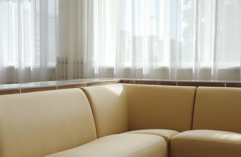 Room with divan stock photo. Image of brown, curtain, seat - 5082718