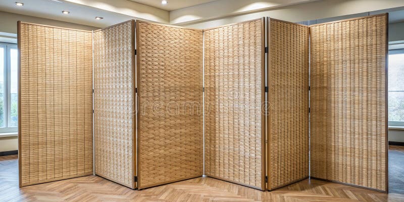 A Room Divider Constructed from Tightly Woven Material Creating a ...