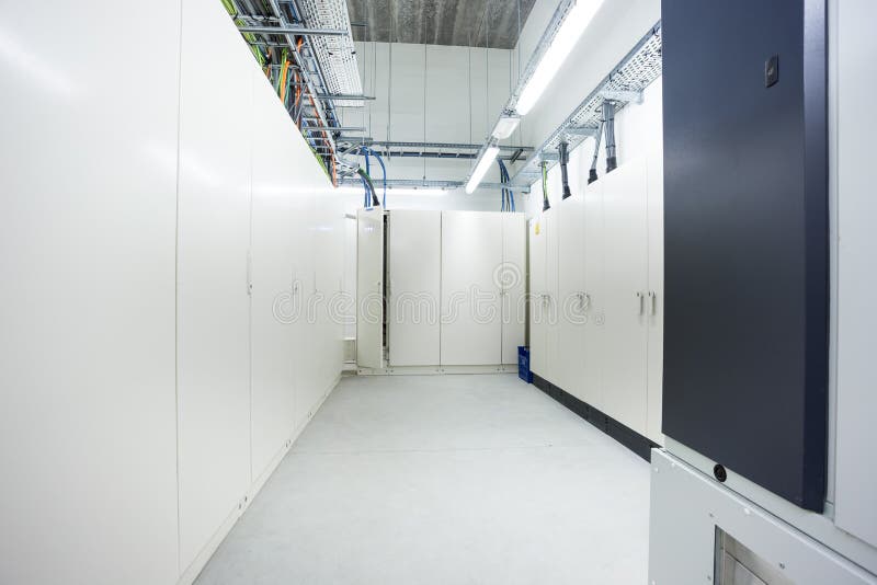 Room with electrical boxes stock image. Image of basement - 73765867