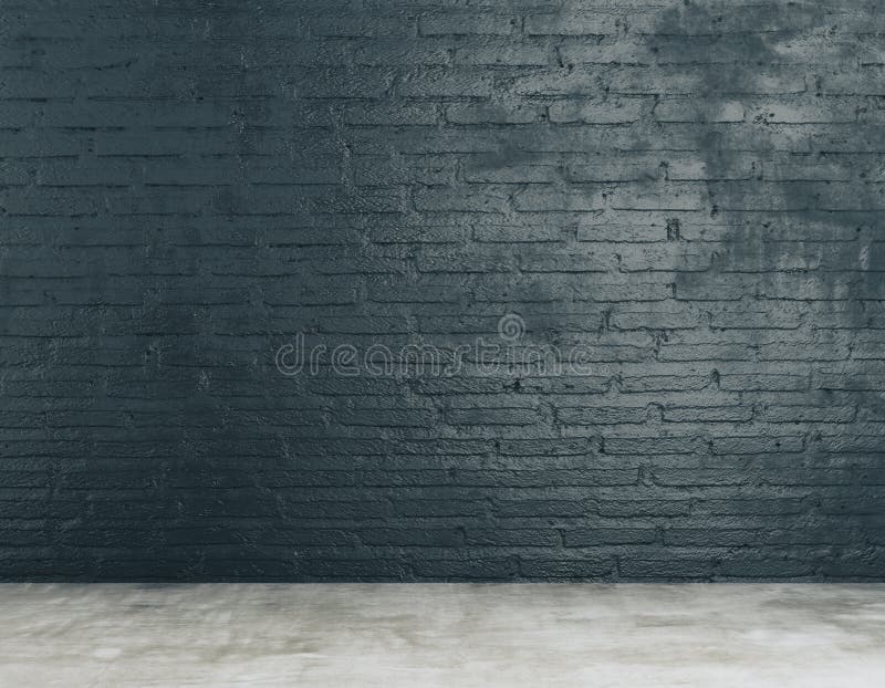 Room with empty brick wall stock illustration. Illustration of building ...