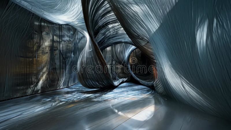 A Room Engulfed in Swirling Twirling Strings in Varying Shades and ...