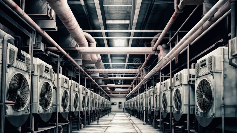 A Room Equipped with Ventilation Containers Stock Image - Image of ...