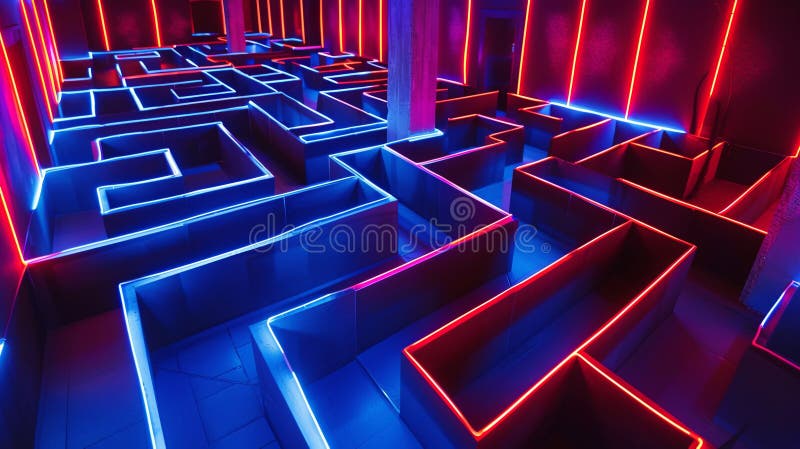 A Room with Intricate Maze Design Stock Illustration - Illustration of ...