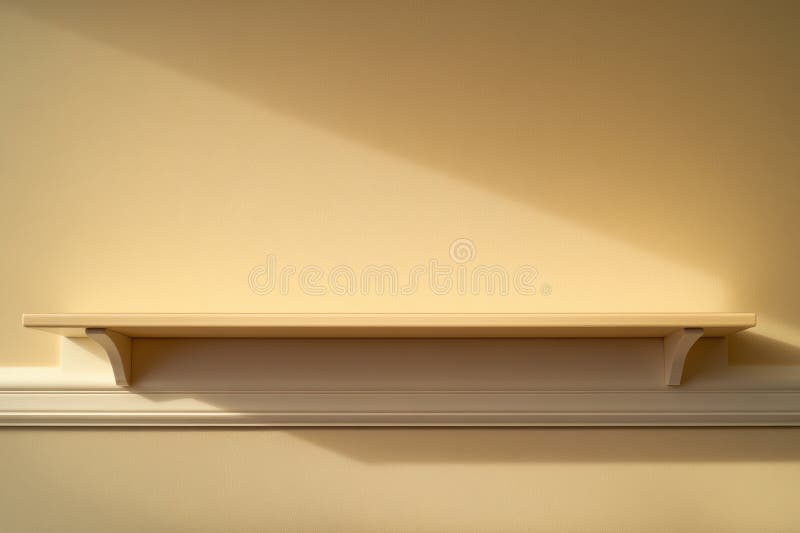 A Room Features a Shelf Displaying Various Items on Top of Another ...