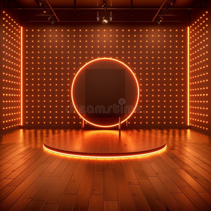 Room Featuring a Circular Light Mounted on the Wall, Casting a Soft ...