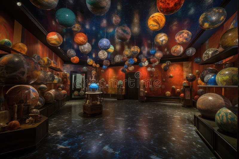 A Room Filled with Exotic Planets, Each One Uniquely Different Stock ...