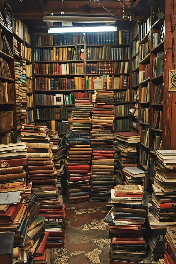 A Room Filled with Lots of Books on Shelves. Generative AI Stock ...