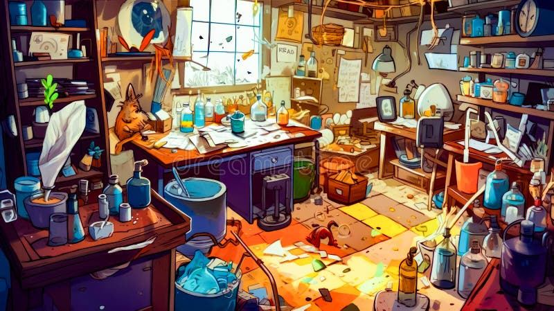 Room Filled with Lots of Clutter and Clutter on the Floor Stock ...