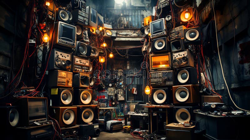 Room Filled with Lots of Different Types of Electronic Equipment ...