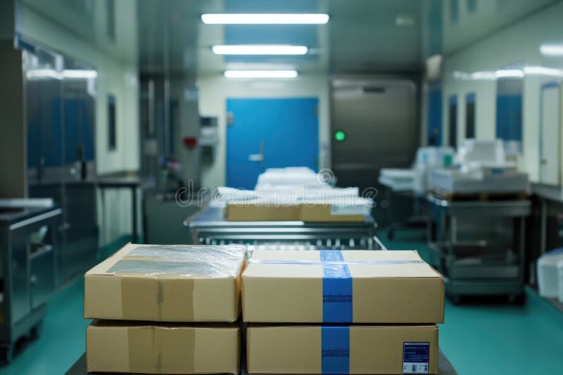 A Room Filled with Many Boxes Stacked on a Table, Perfect for Use in ...