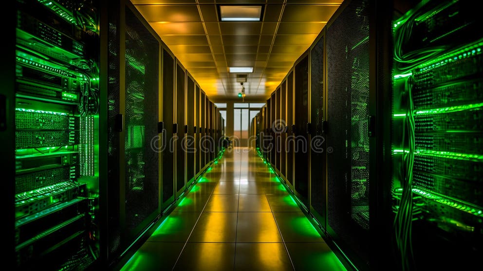The Room is Filled with a Massive Supercomputer, Colossal Server ...