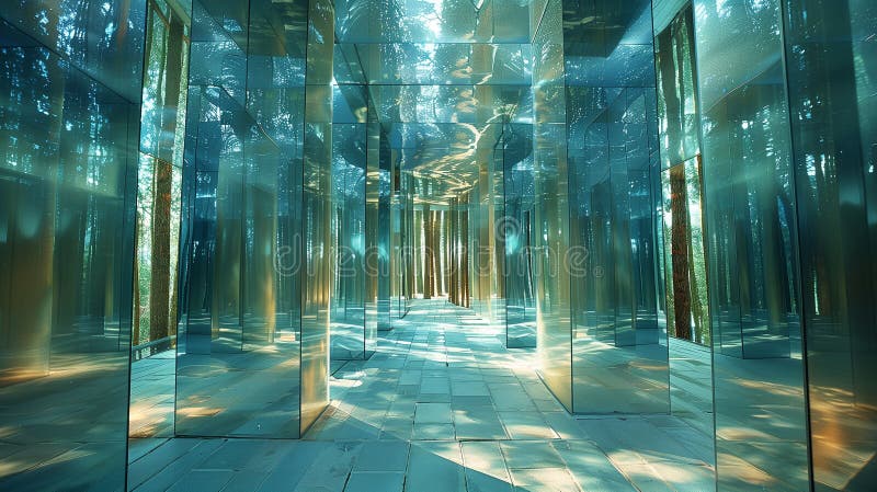 Room Filled with Mirrored Walls and Many Mirrors Stock Photo - Image of ...