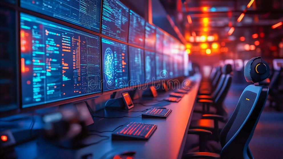 A Room Filled with Multiple Computer Monitors Integrated into an ...