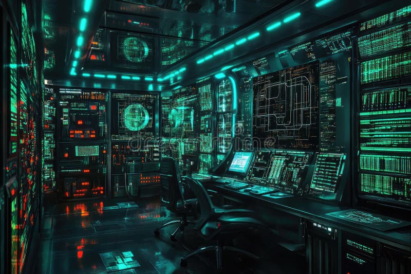 A Room Filled with Multiple Computer Stations and Monitors, Suitable ...