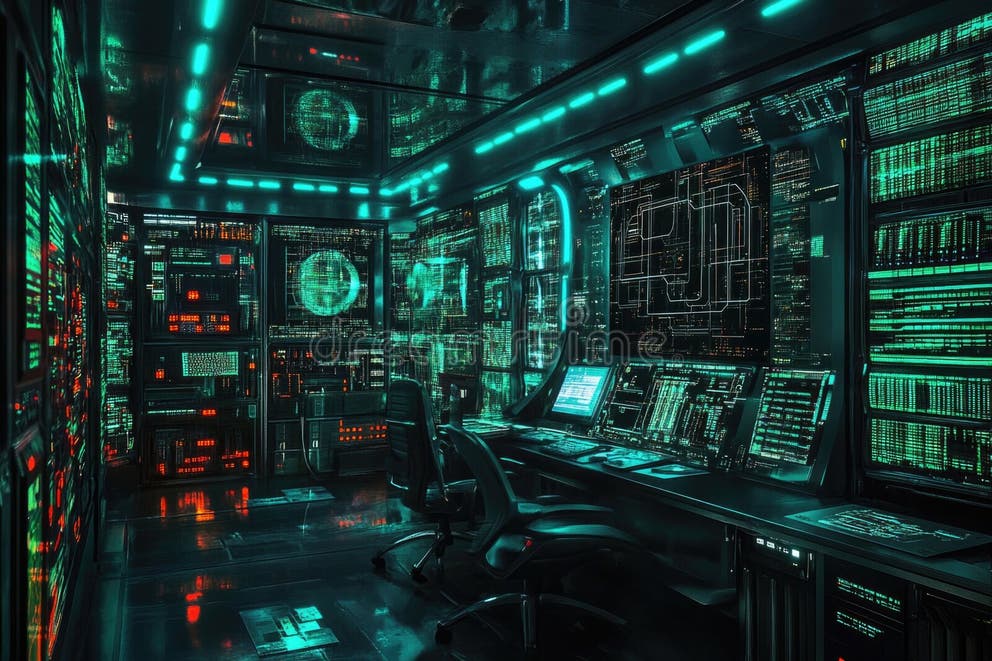 A Room Filled with Multiple Computer Stations and Monitors, Suitable ...