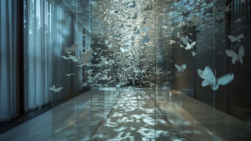 The Room is Filled with the Soft Sound of Bird Calls Creating a ...