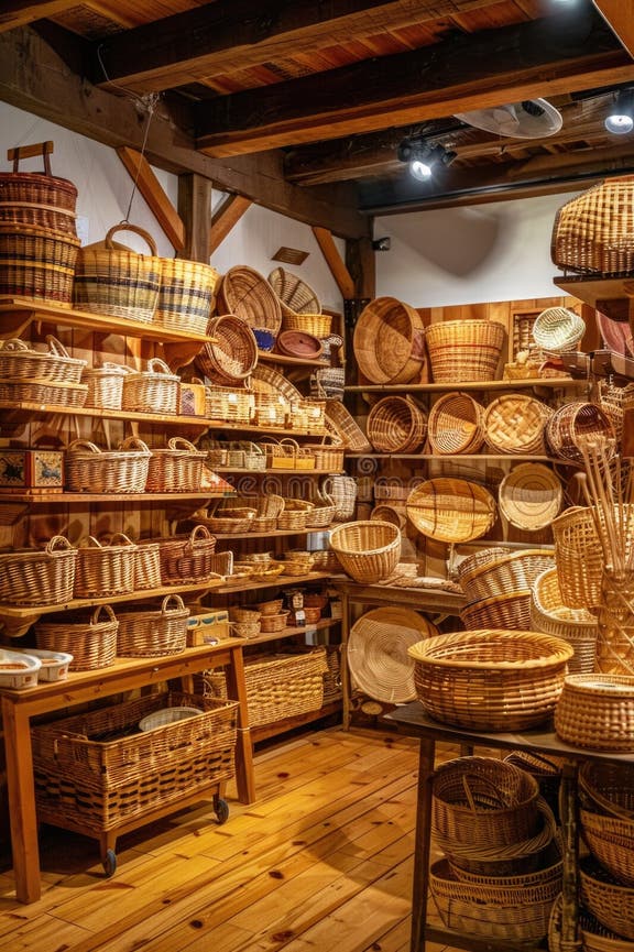 A Room Filled with Various Sizes of Wicker Baskets. Ideal for Home ...