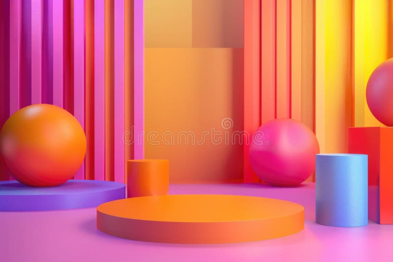 A Room Filled with Variously Colored Objects Stock Photo - Image of ...