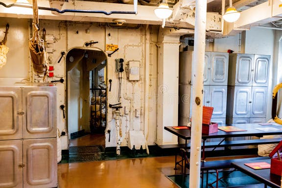 A Room with a Fire Hydrant and Some Cabinets on the Side Stock Photo ...