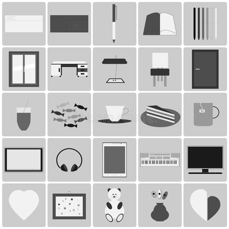 Room flat icons set stock vector. Illustration of flat - 99703920