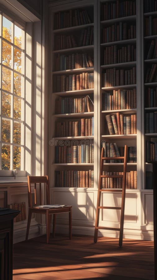 Room with Full Shelves, Solid Color Background, Blank, Cheerful ...