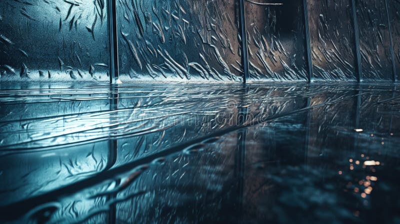A Room with a Glass Wall and a Reflection of the Floor Stock ...