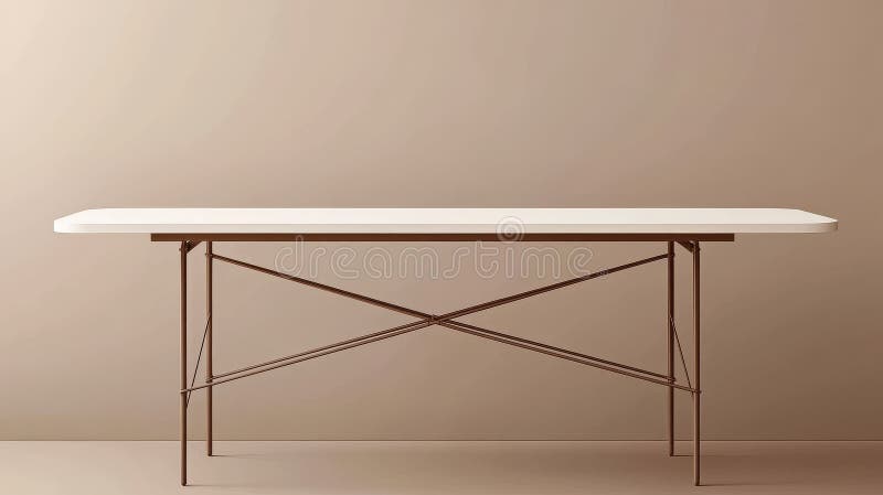 Room Has Minimalist Interior Modern White Rectangular Table Stock Photos - Free & Royalty-Free ...