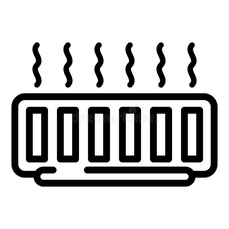 House Heater Icon Set, Simple Style Stock Vector - Illustration of home ...